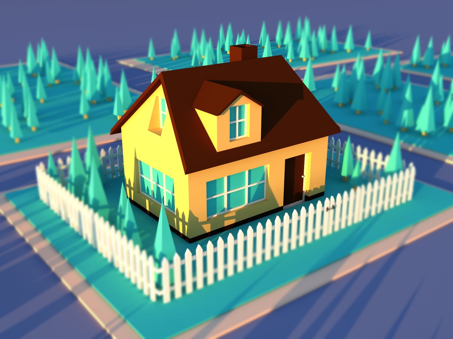 Cute Cartoon Private House 3D Model - TurboSquid 1959626