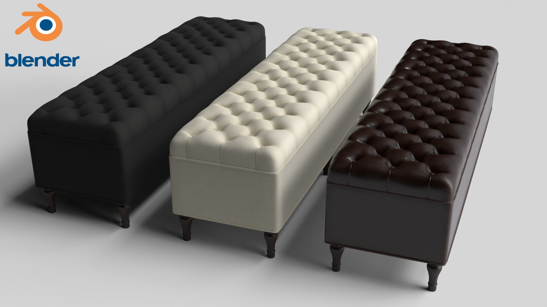 Tufted Upholstered Storage Bench 3D Model - TurboSquid 2127736