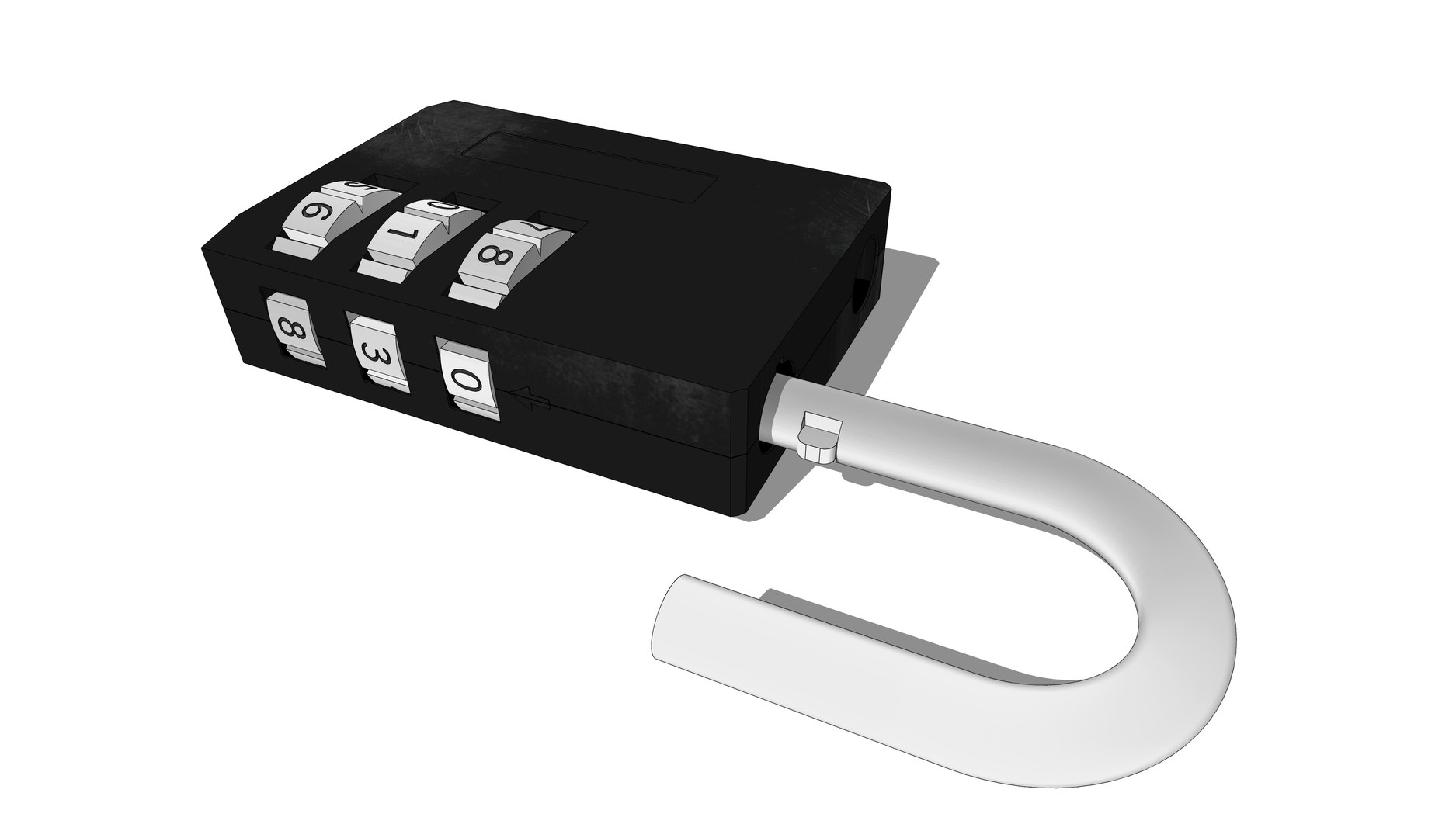 3D 3 Dial Sesame Lock Combination Lock - TurboSquid 1916013