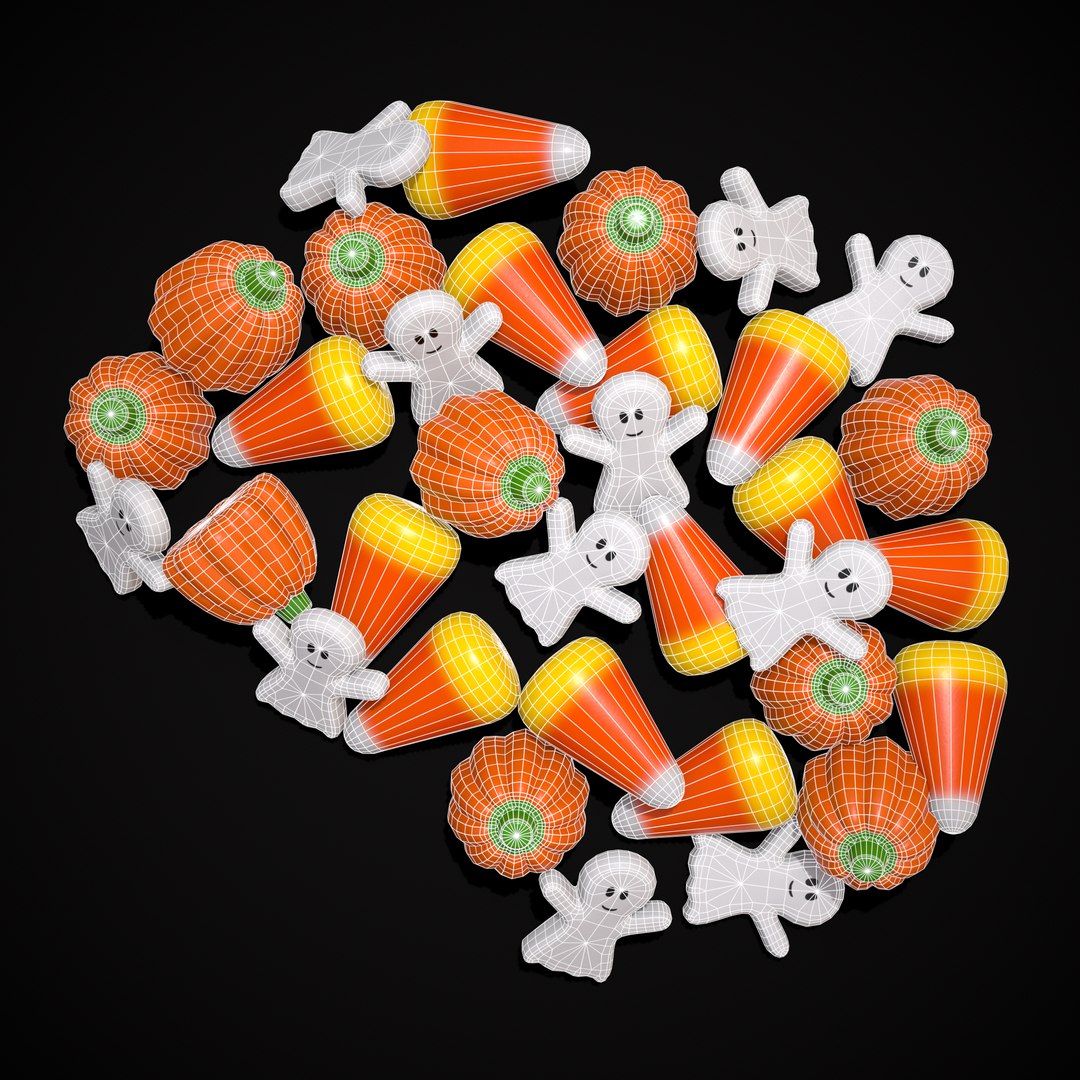3D model Ghost Candy Halloween Mix - TurboSquid 2122590