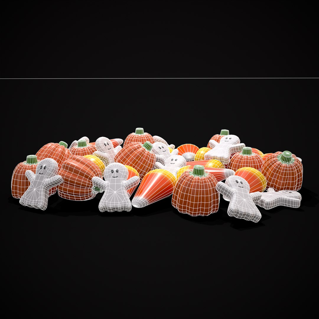 3D model Ghost Candy Halloween Mix - TurboSquid 2122590