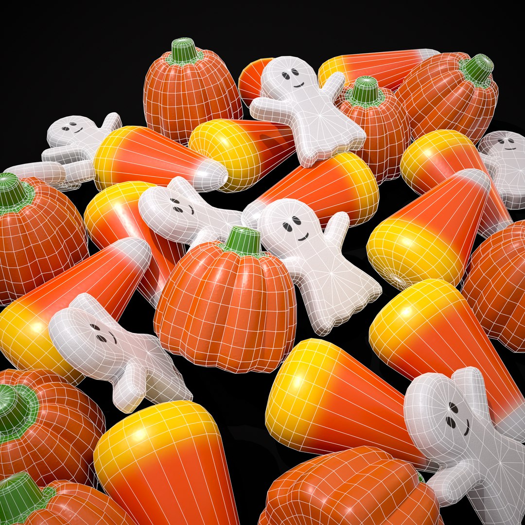 3D model Ghost Candy Halloween Mix - TurboSquid 2122590