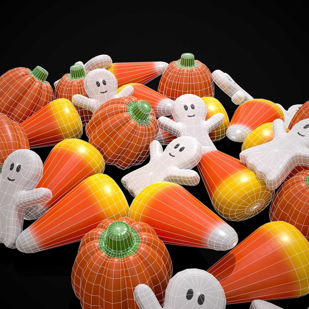 3D model Ghost Candy Halloween Mix - TurboSquid 2122590