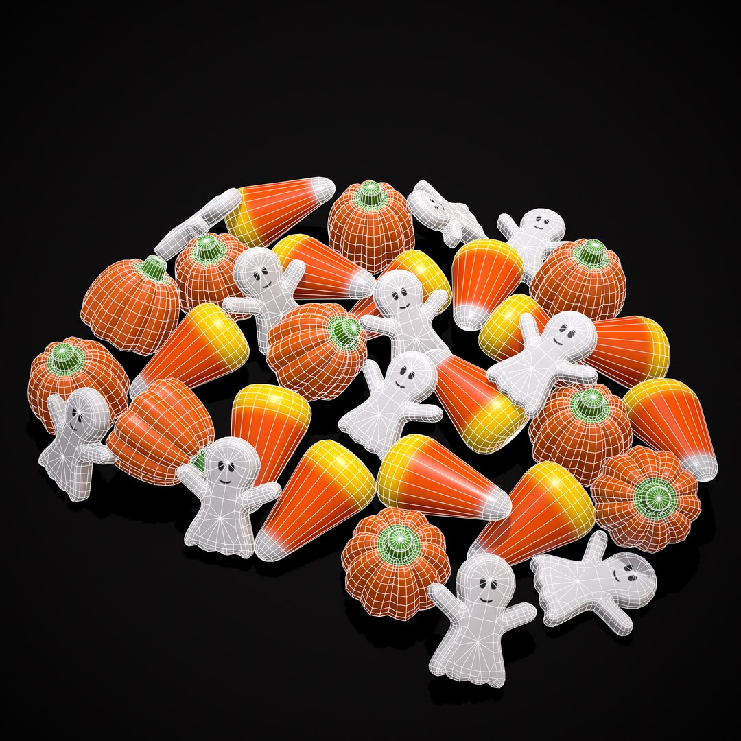 3D model Ghost Candy Halloween Mix - TurboSquid 2122590