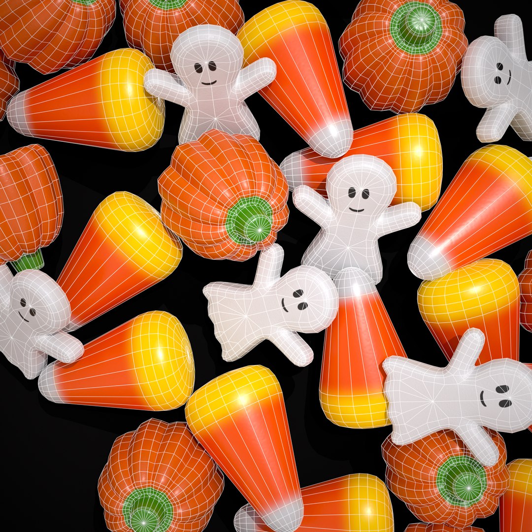 3D model Ghost Candy Halloween Mix - TurboSquid 2122590