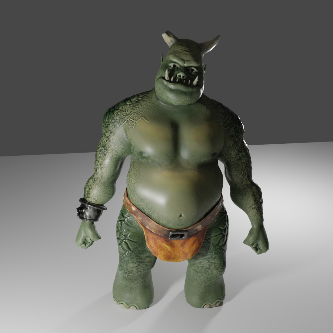 Fat Green Ogre 3D Model - TurboSquid 1621341