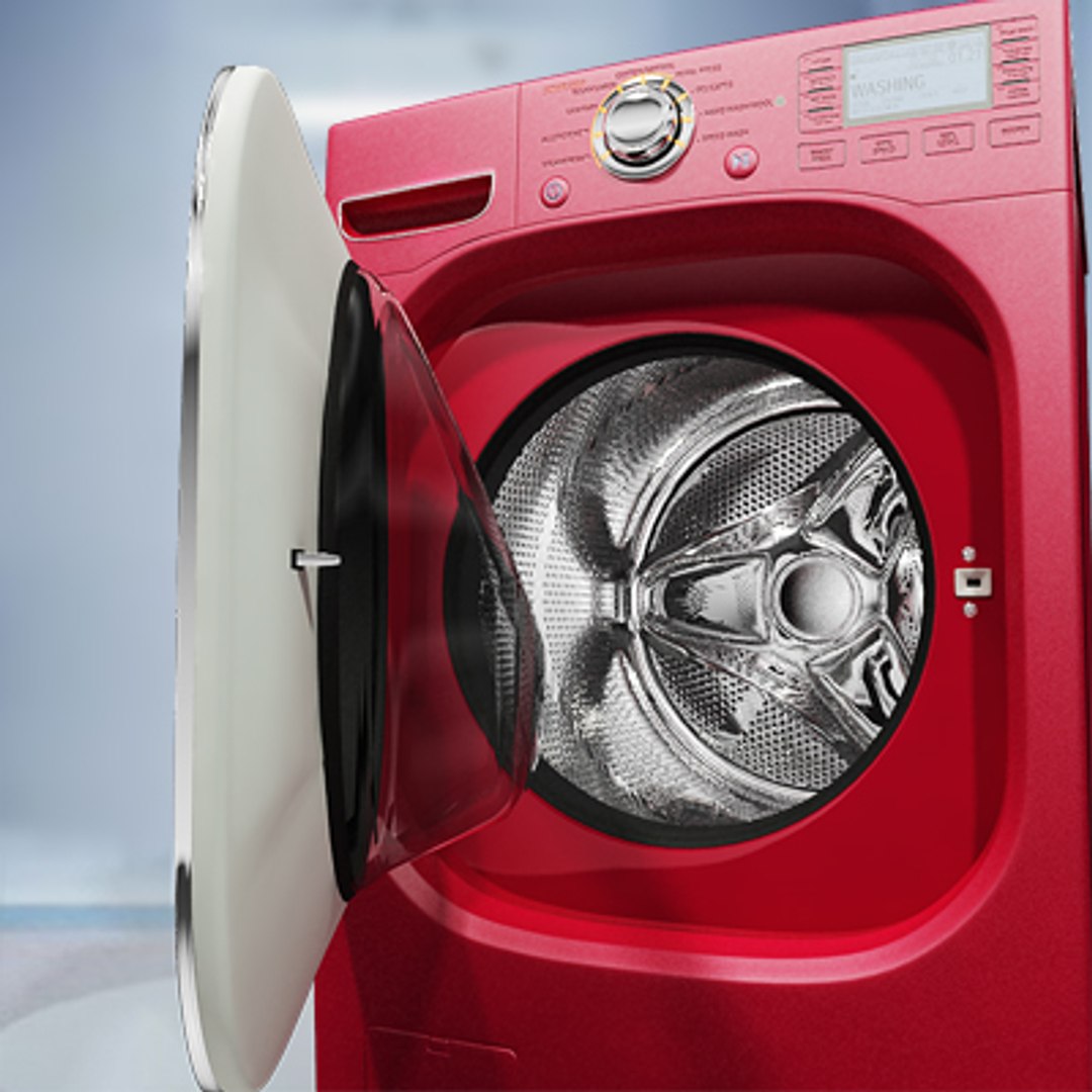 3d 3ds red washing machine