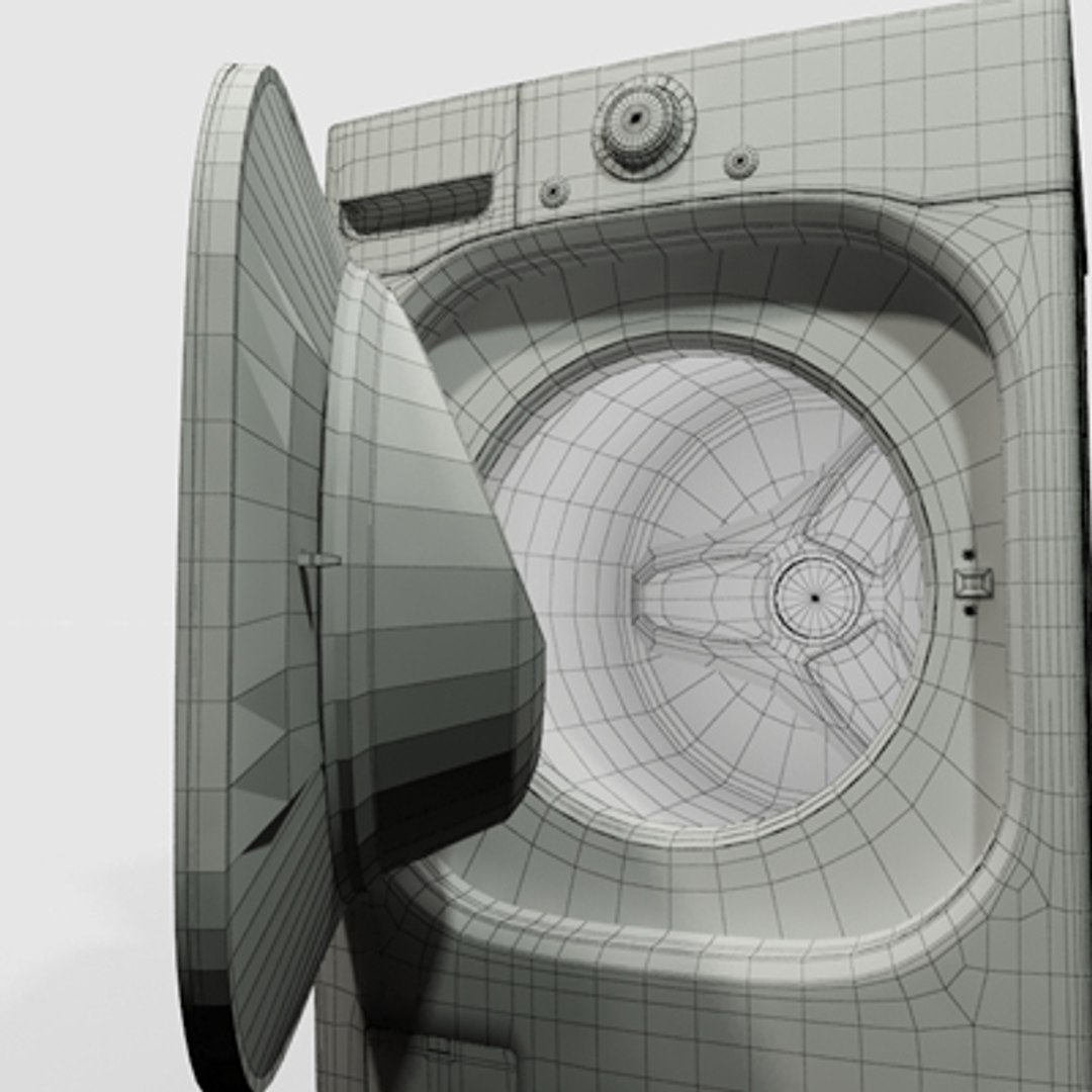 3d 3ds red washing machine