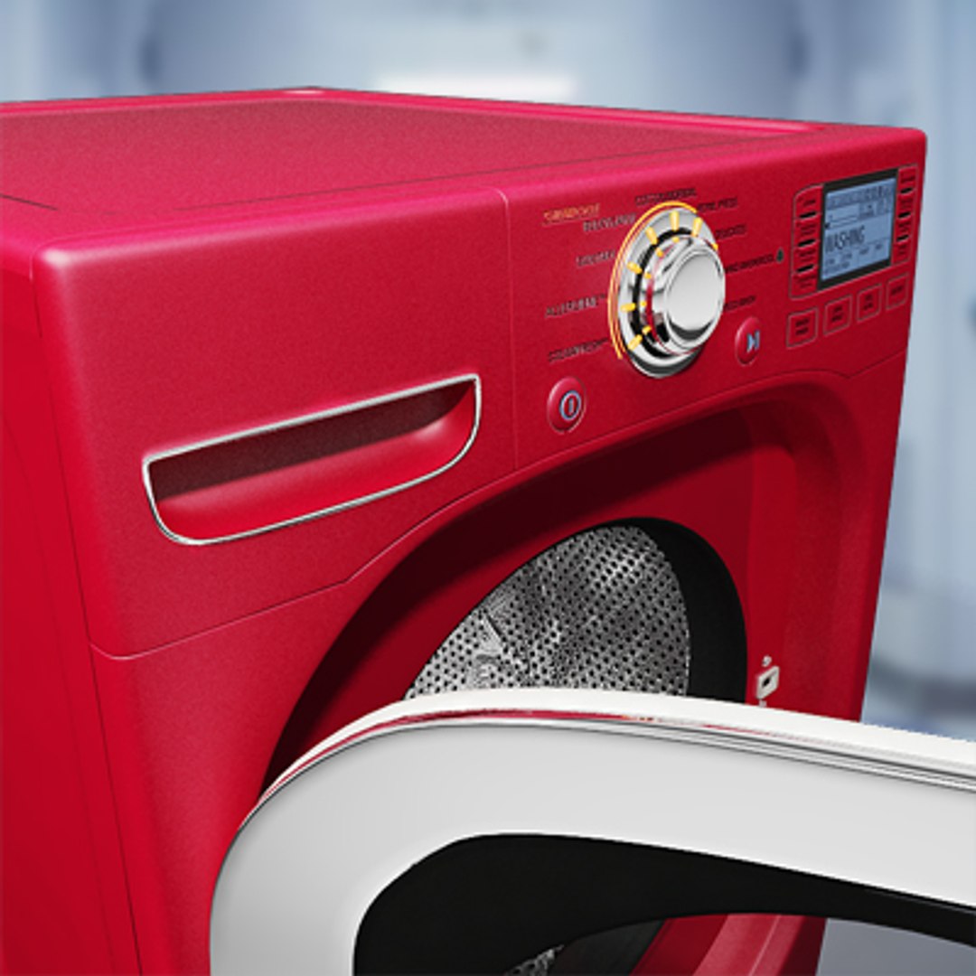3d 3ds red washing machine