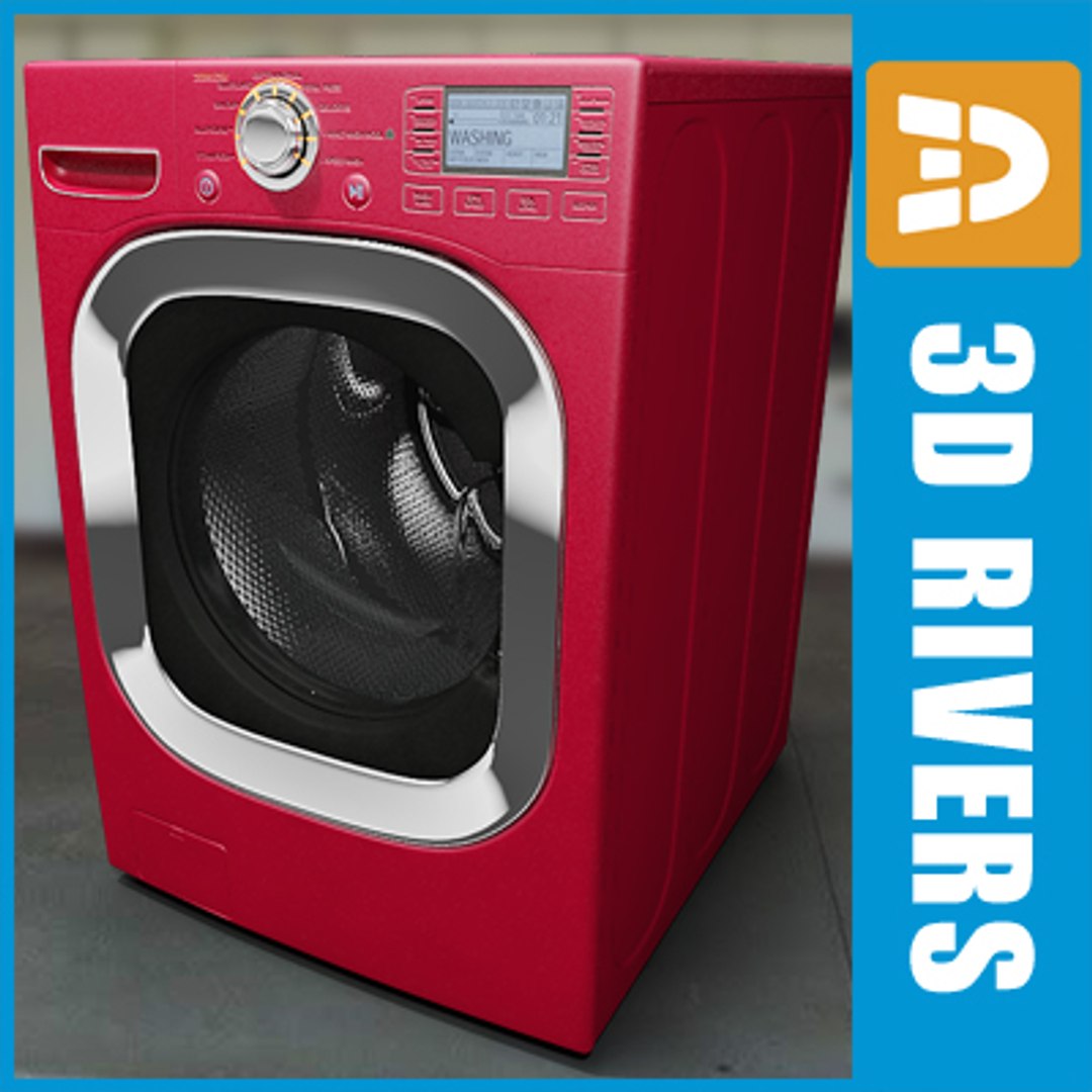 3d 3ds red washing machine