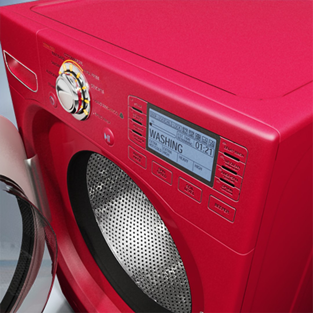 3d 3ds red washing machine