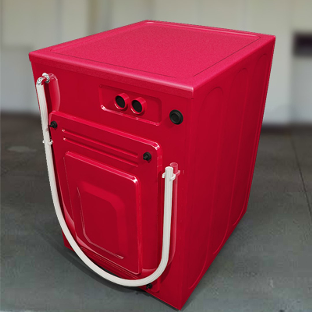 3d 3ds red washing machine