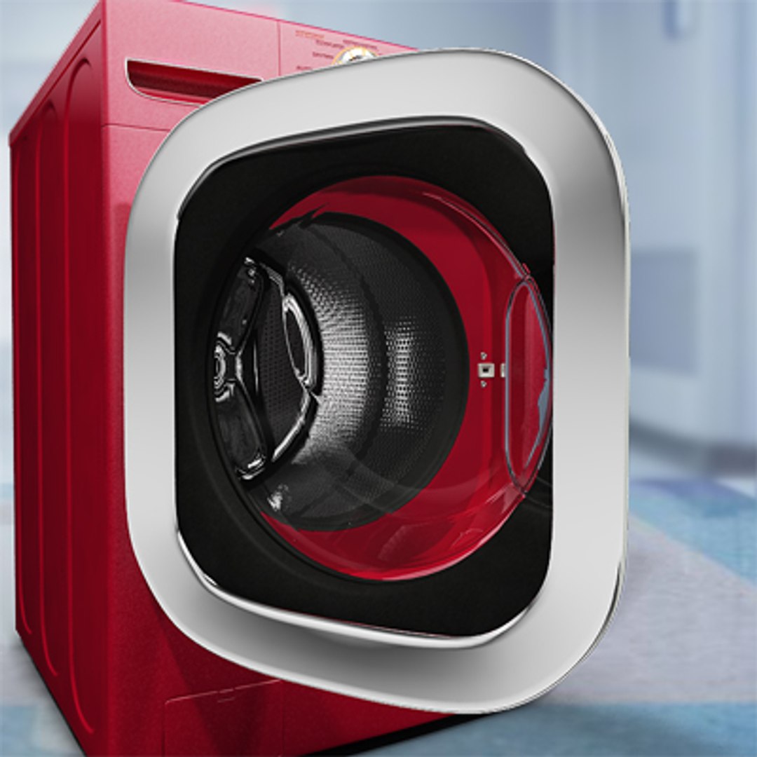 3d 3ds red washing machine
