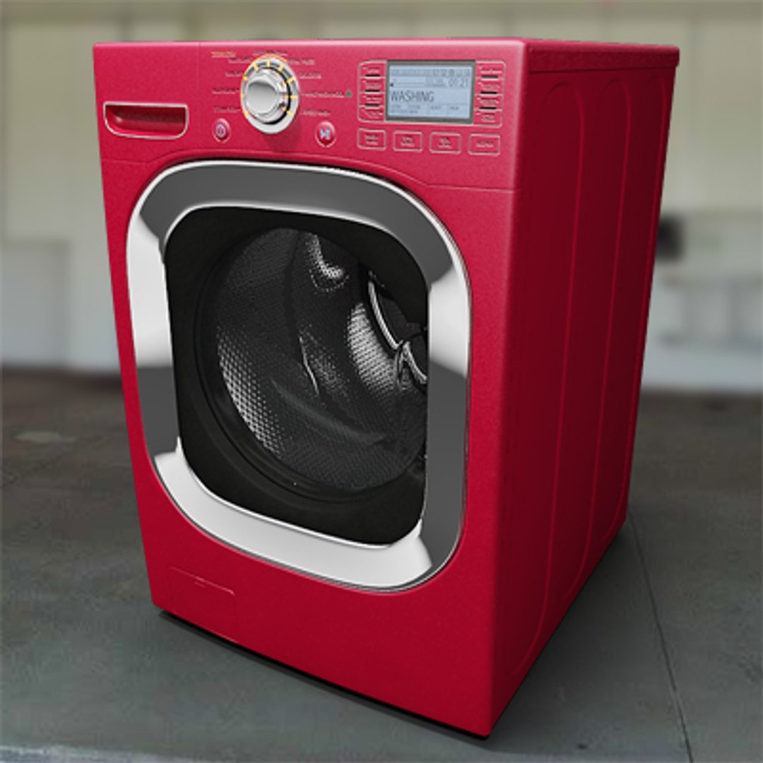 3d 3ds red washing machine