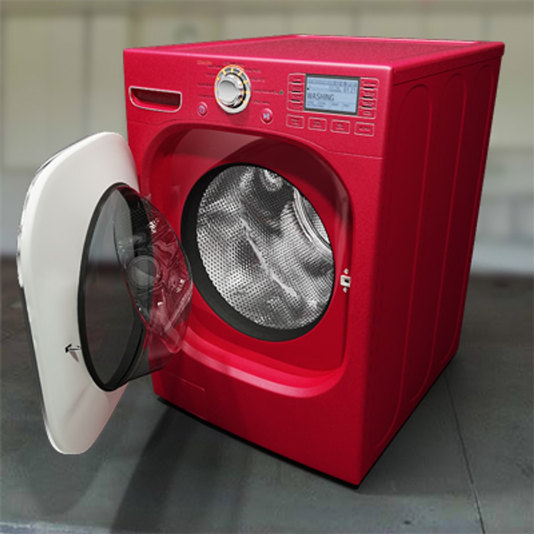3d 3ds red washing machine