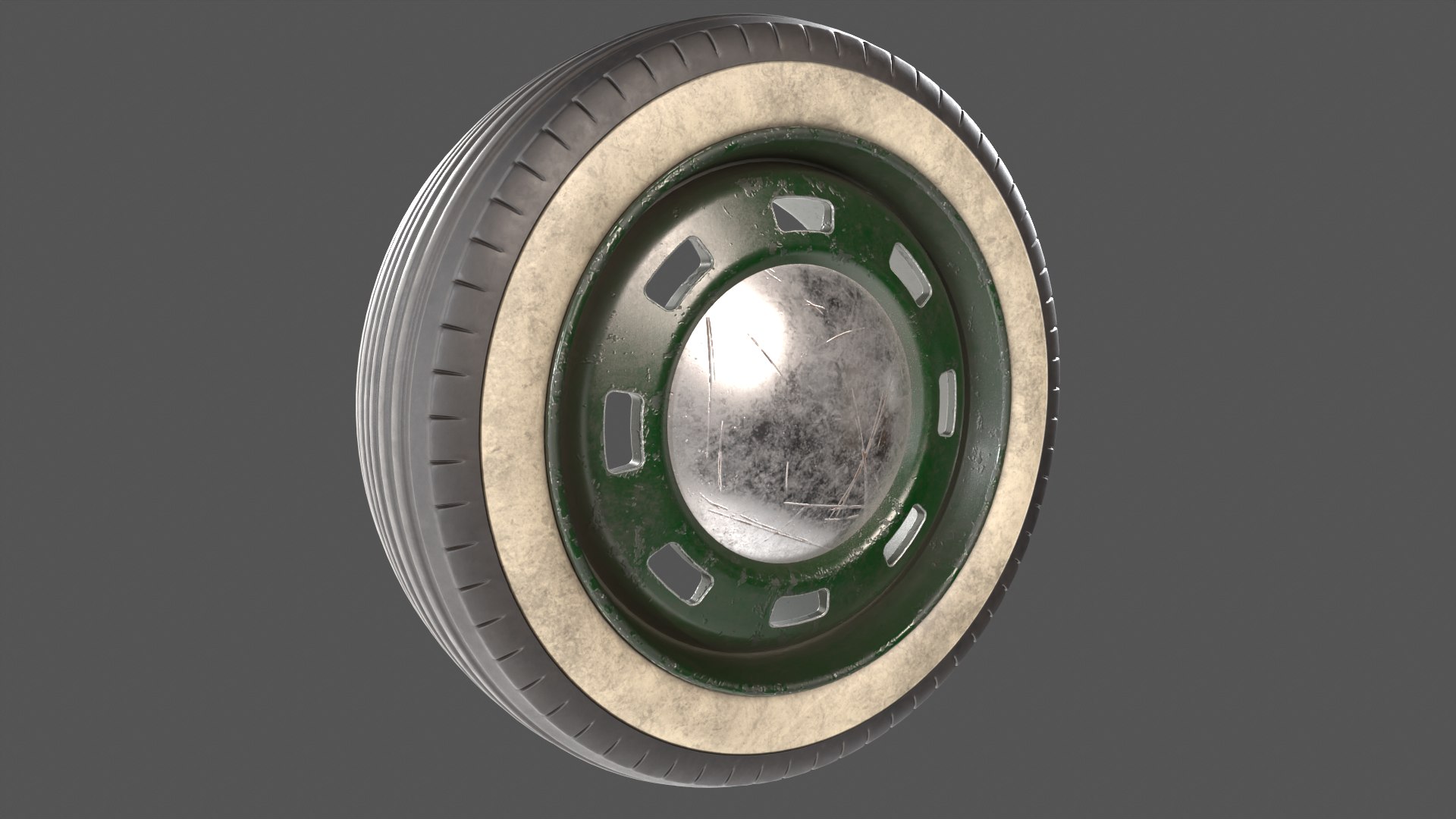 Classic Damaged Wheel GREEN 3D Model - TurboSquid 2053908