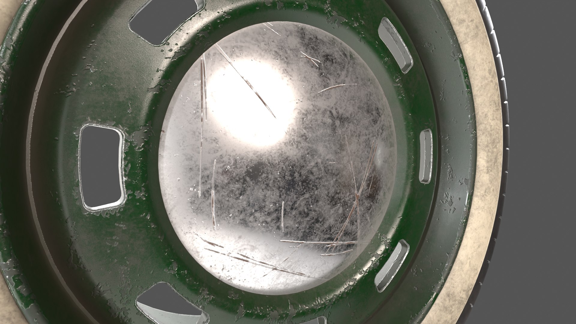 Classic Damaged Wheel GREEN 3D Model - TurboSquid 2053908
