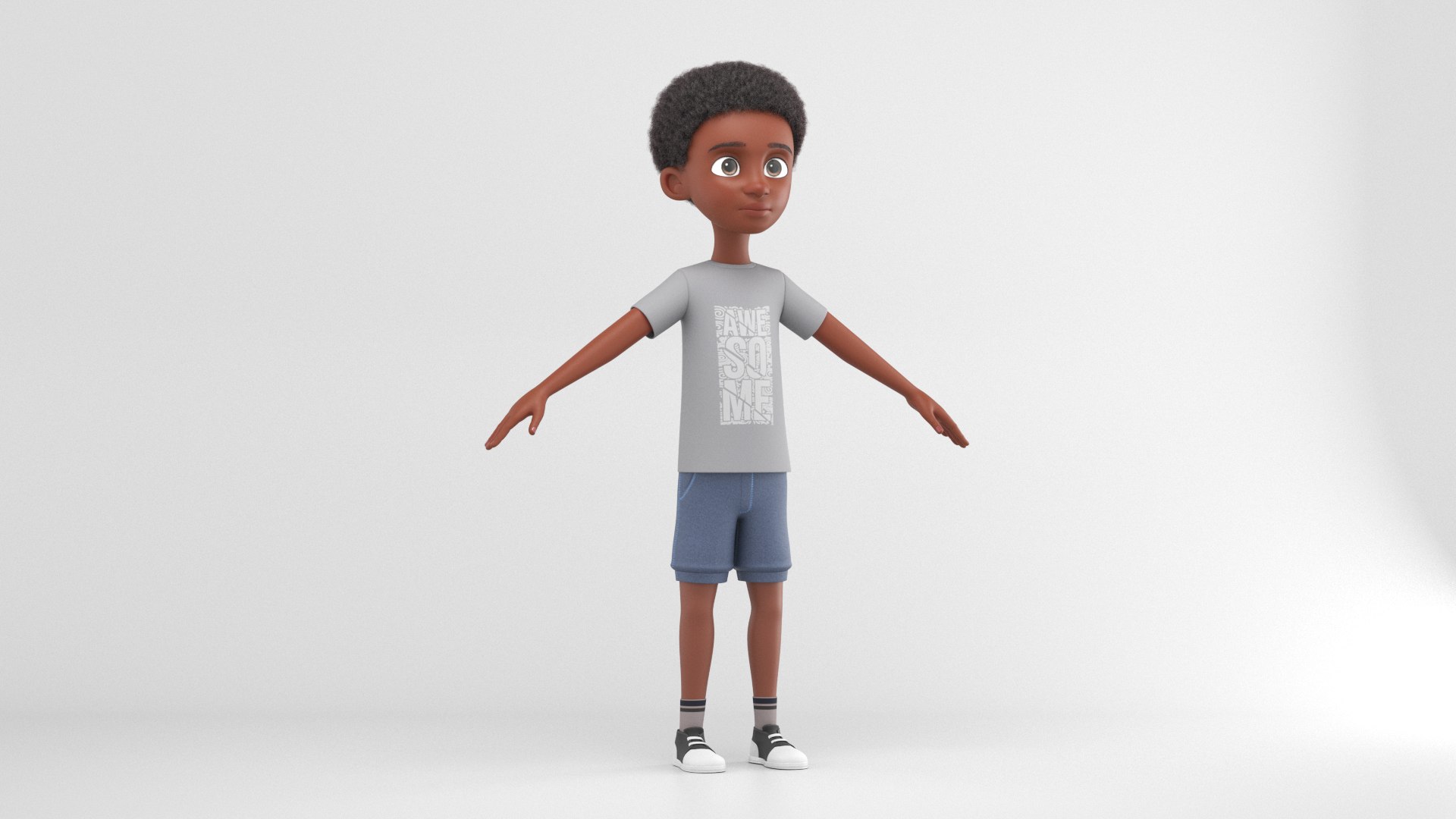 3D Cartoon Kid American African Model - TurboSquid 2516355