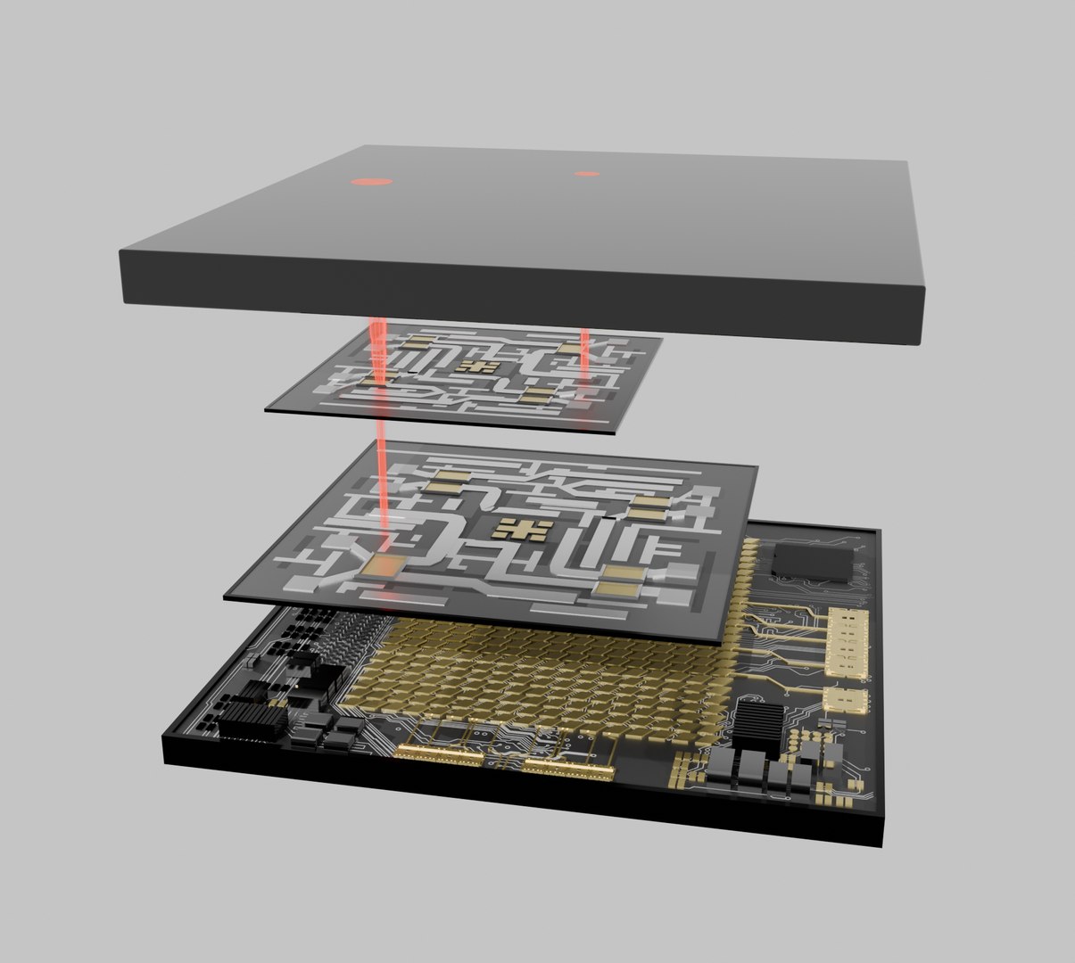 3D CPU With Heat Emitting Parts Model - TurboSquid 2253244