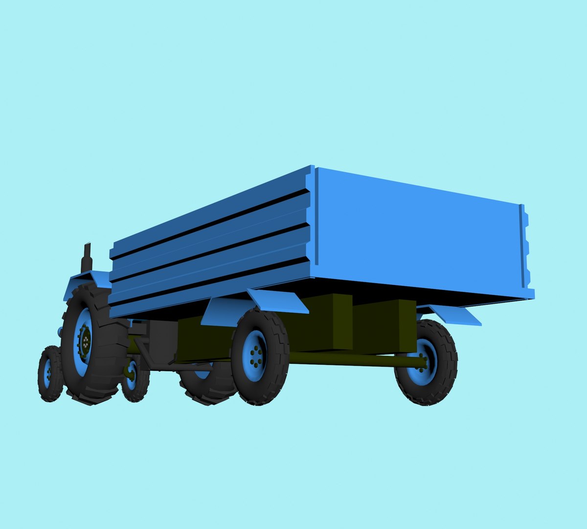 Cartoon Tractor Trailer 3D - TurboSquid 2162169