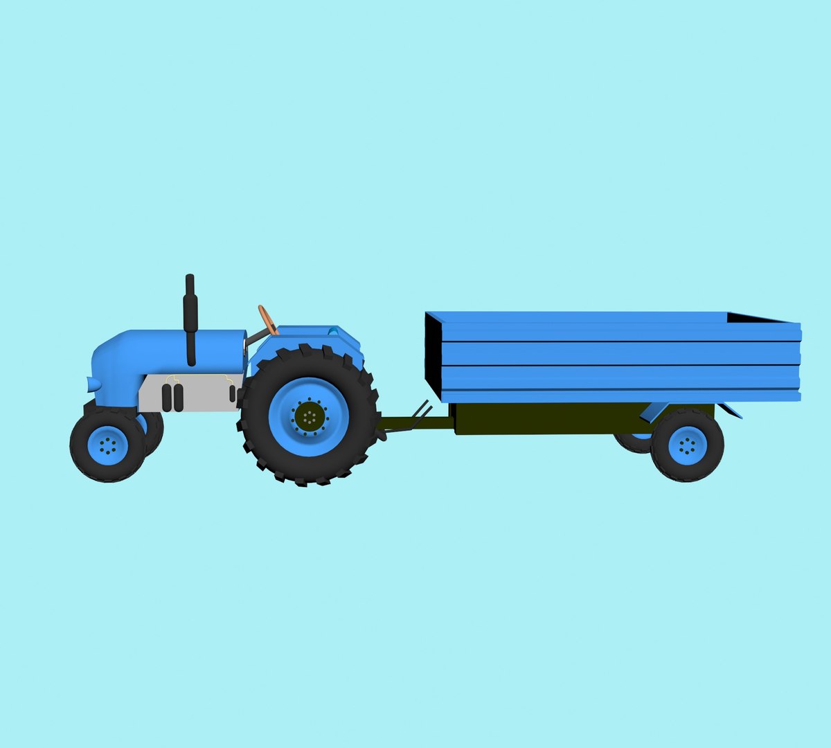 Cartoon Tractor Trailer 3D - TurboSquid 2162169