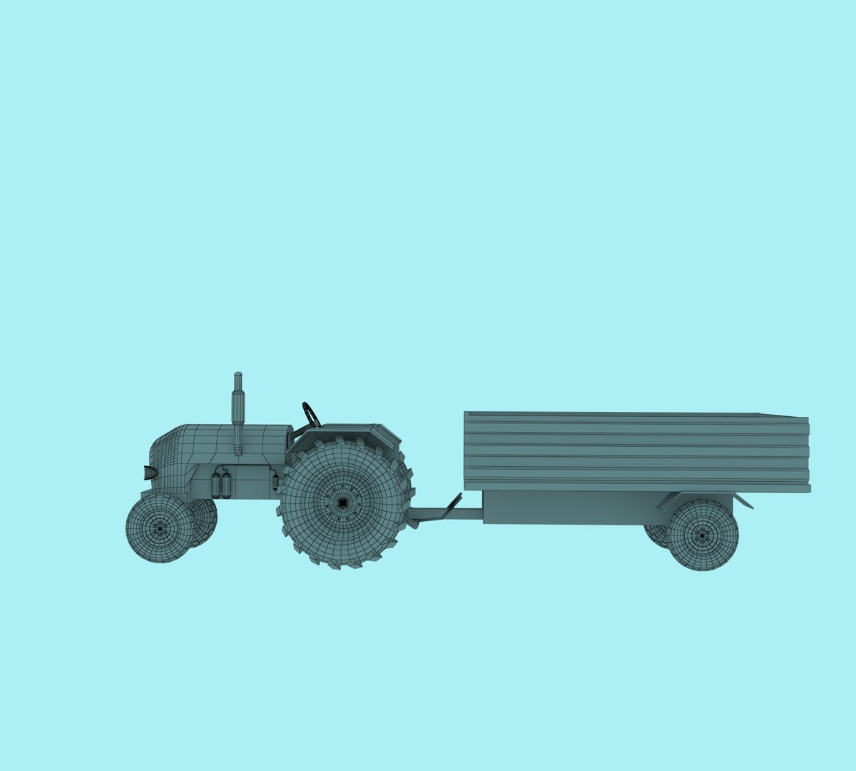 Cartoon Tractor Trailer 3D - TurboSquid 2162169