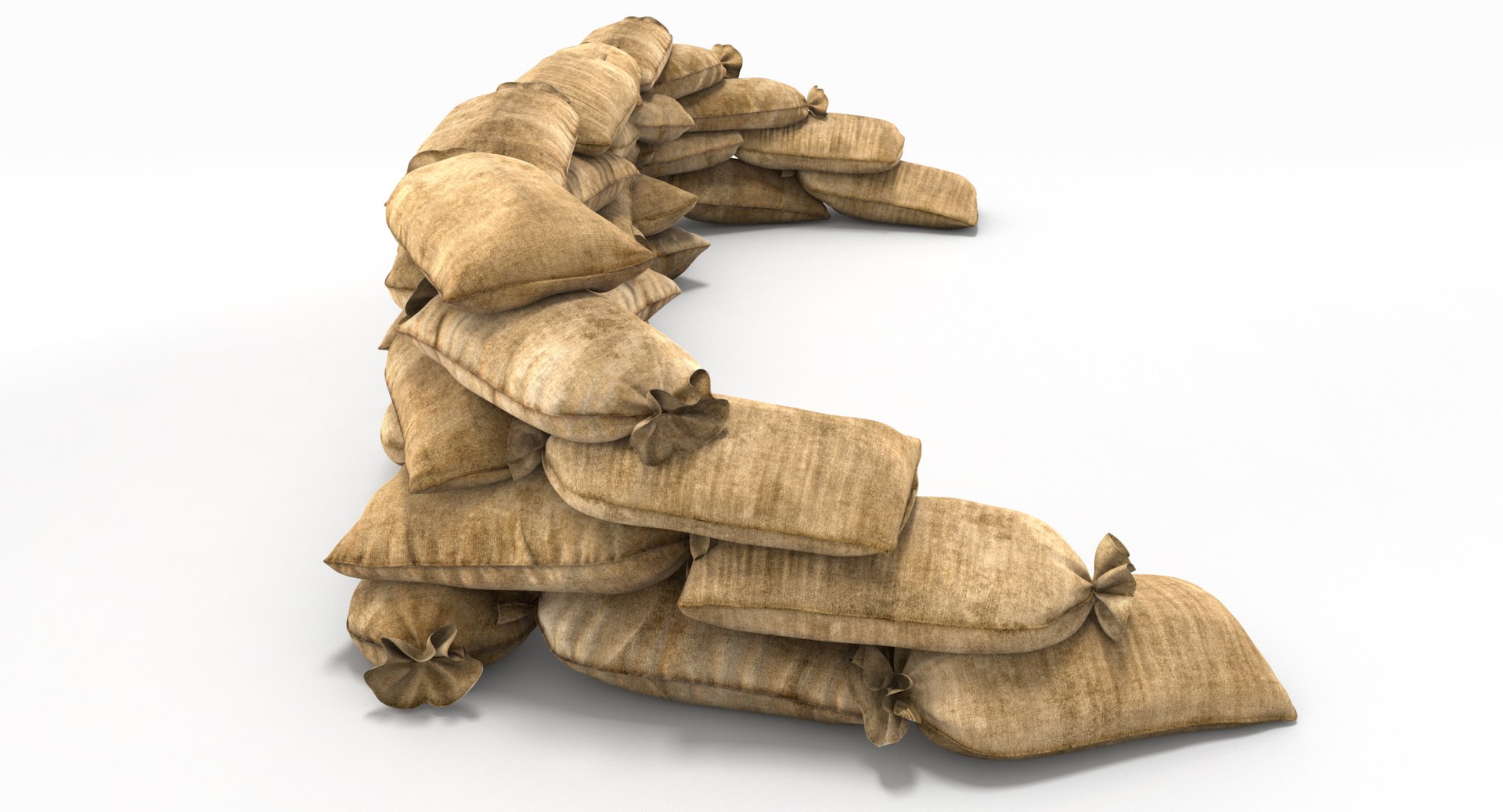 3D Model Modeled Sandbag Barricade - TurboSquid 1179208
