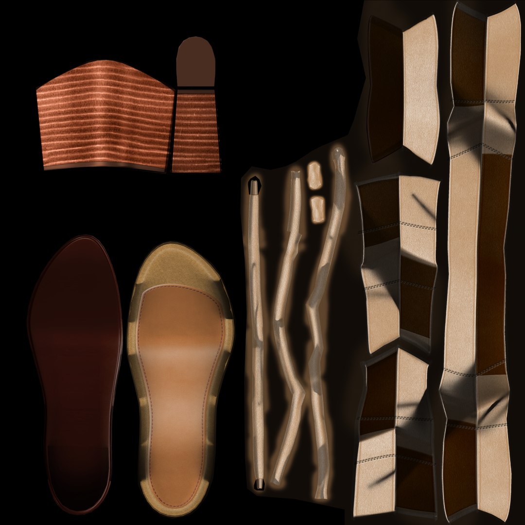 Wrap Thick Heel Shoes 3D Model - TurboSquid 1920281
