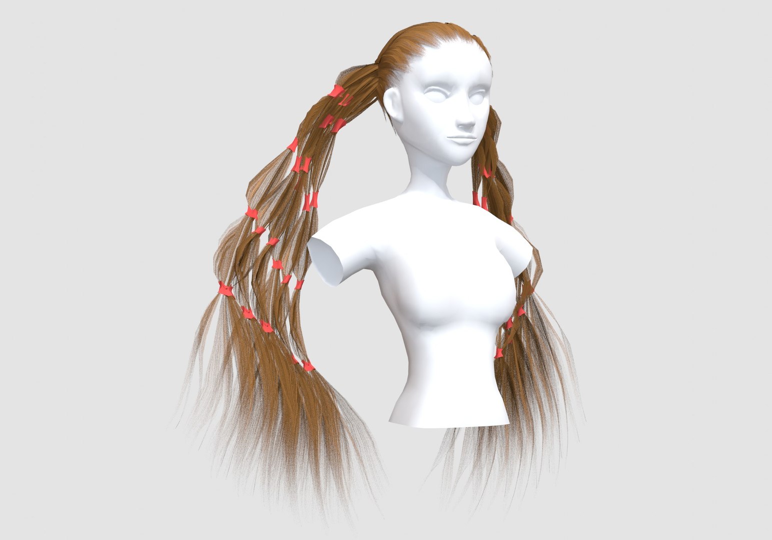 3D Wavy Ponytails Hairstyle Model - TurboSquid 1941900