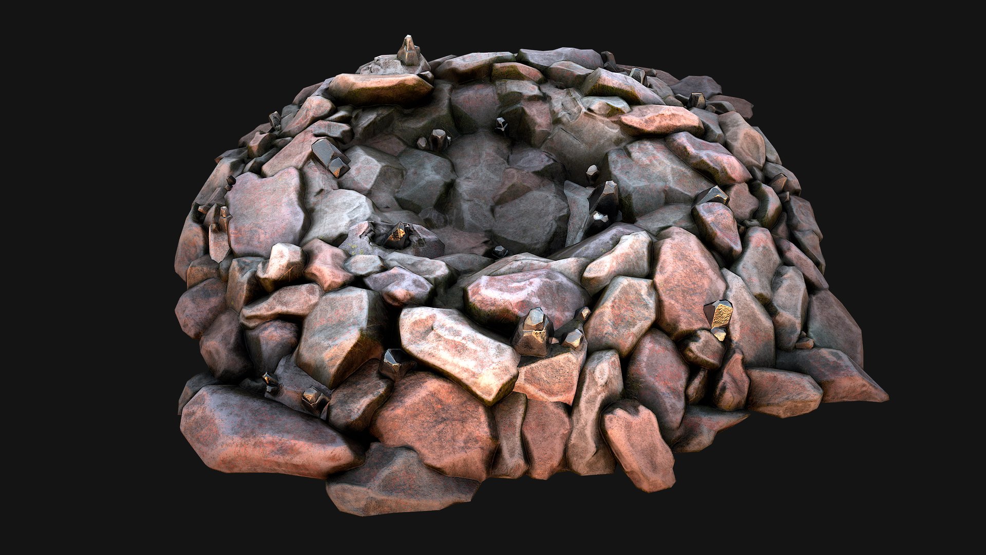3D Deposits Of Tin Ore Stones And Rocks Model - TurboSquid 2286165