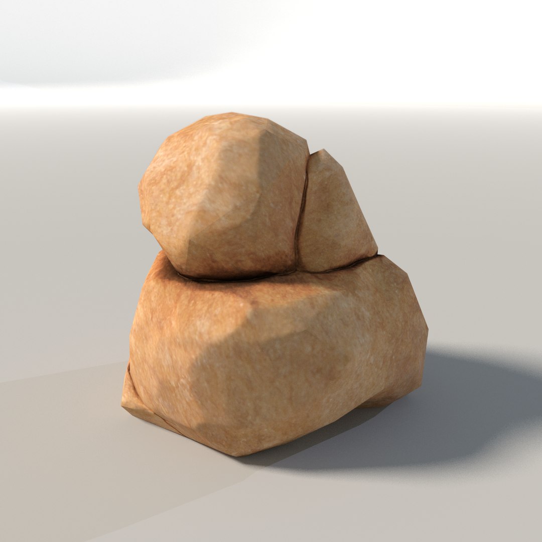 Boulder Sandstone Rock Low-poly 3d Model