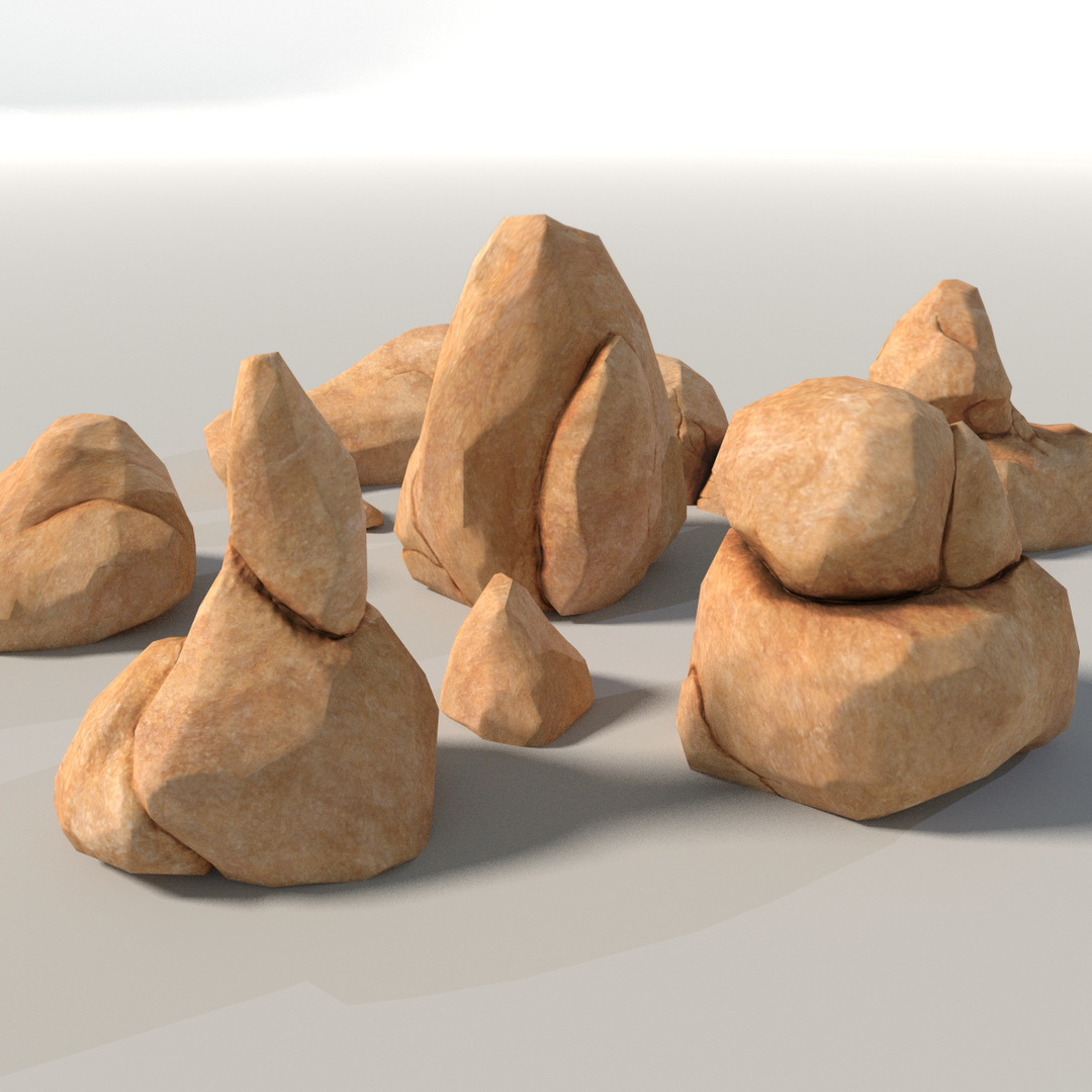 Boulder Sandstone Rock Low-poly 3d Model