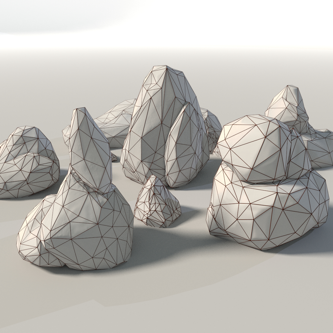 Boulder Sandstone Rock Low-poly 3d Model