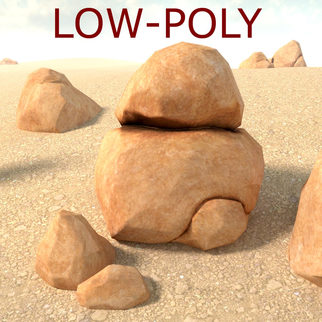 Boulder Sandstone Rock Low-poly 3d Model