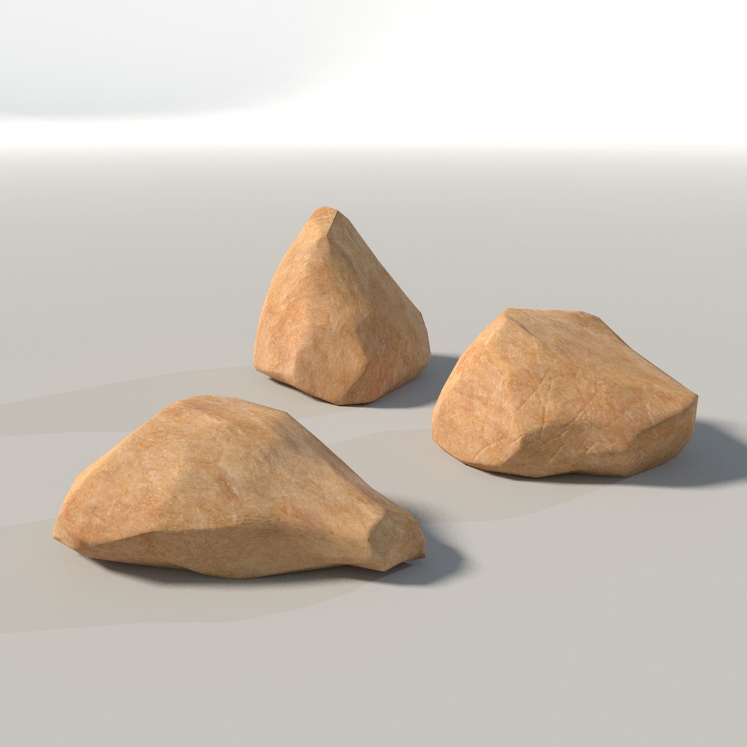 Boulder Sandstone Rock Low-poly 3d Model