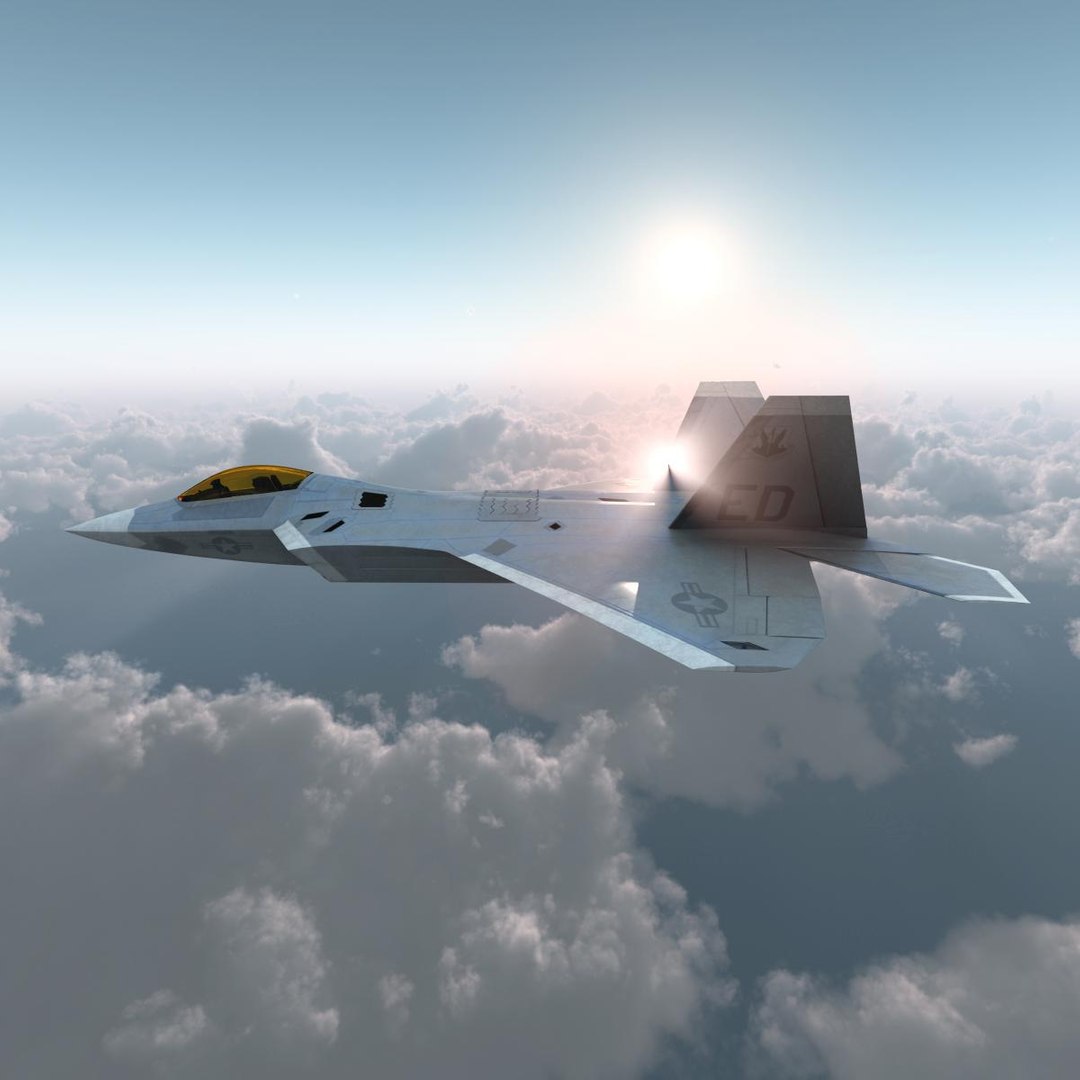 3d realistic f-22 raptor v2