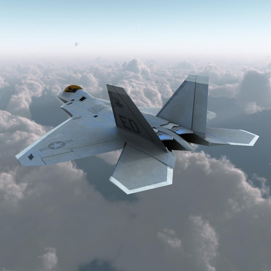 3d realistic f-22 raptor v2