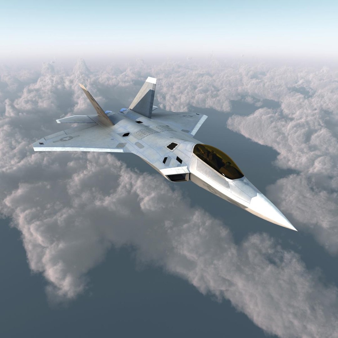 3d realistic f-22 raptor v2