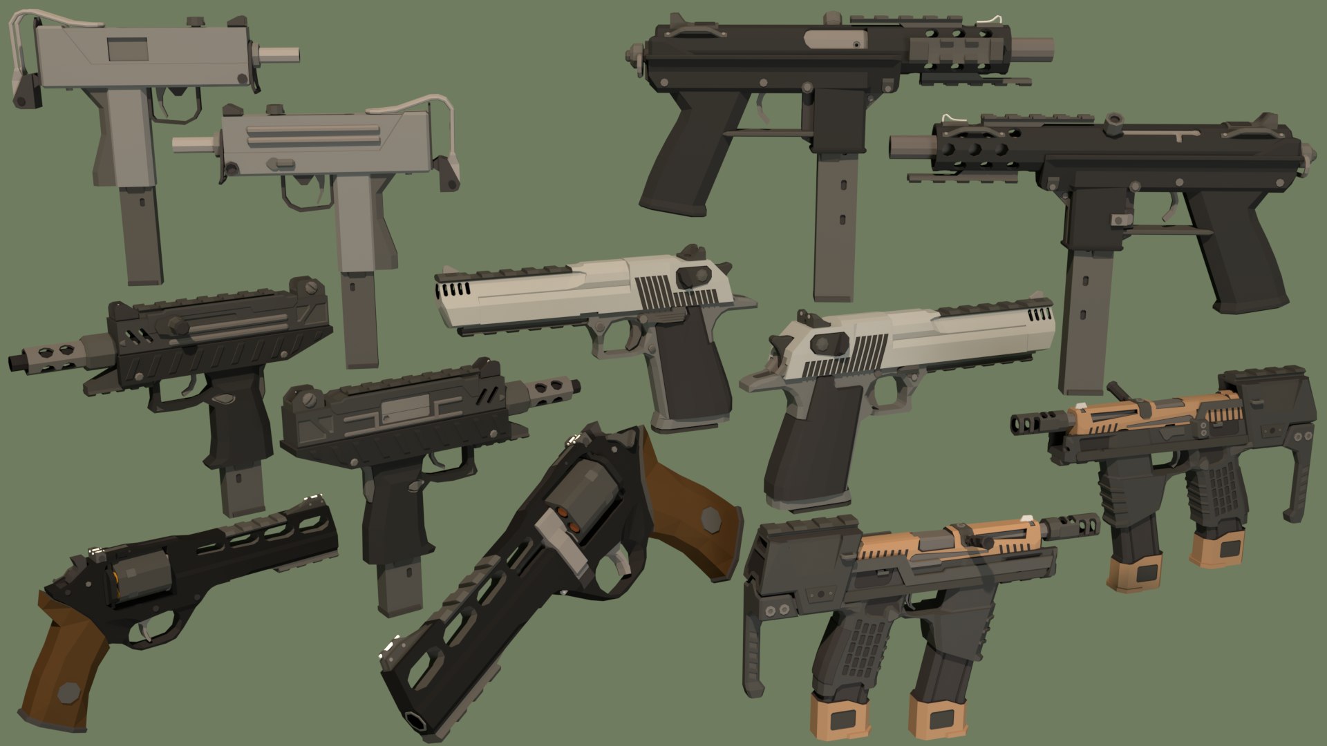 3D Low Poly Modern Weapon Pack V1 - TurboSquid 2347571