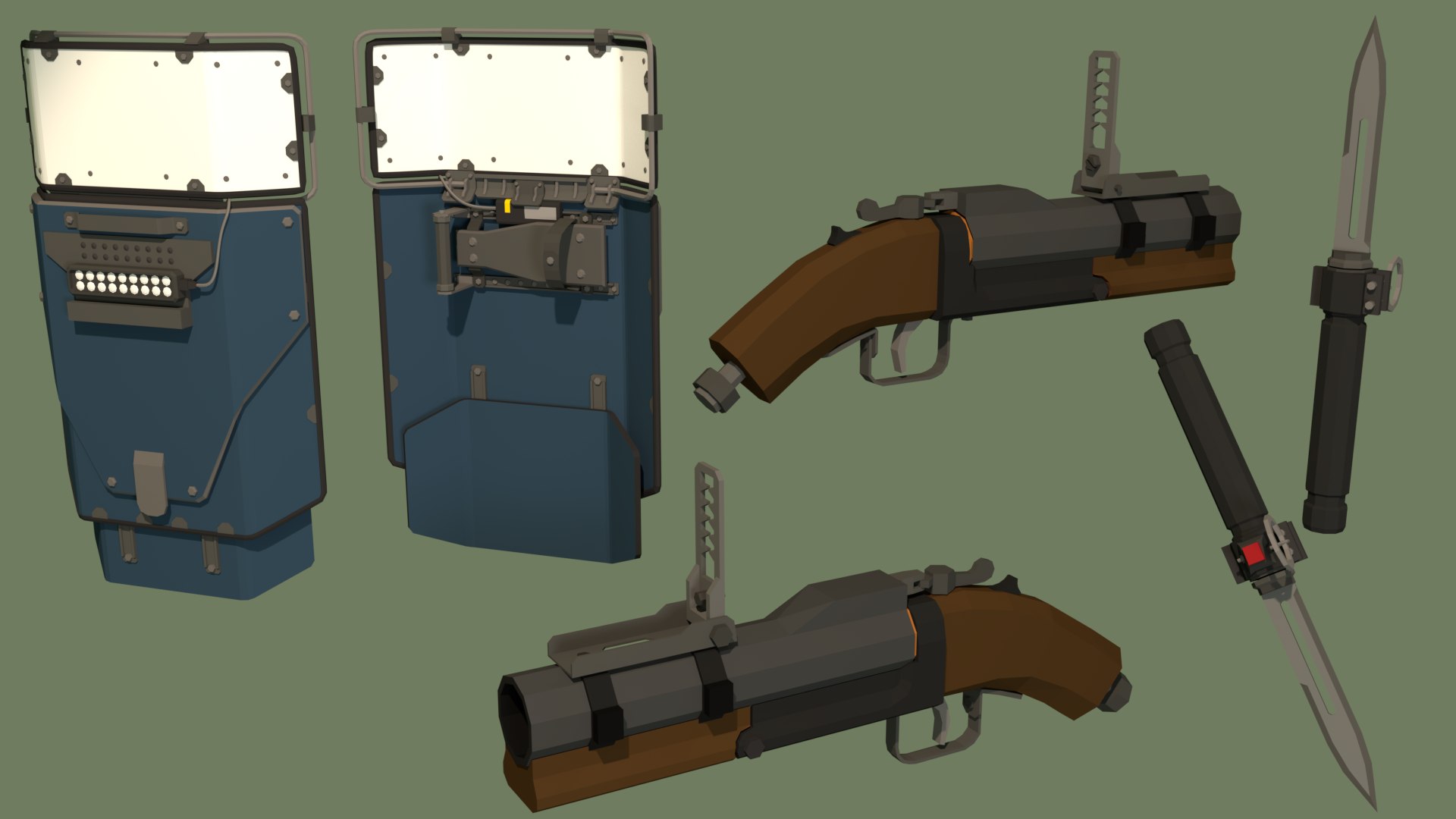 3D Low Poly Modern Weapon Pack V1 - TurboSquid 2347571