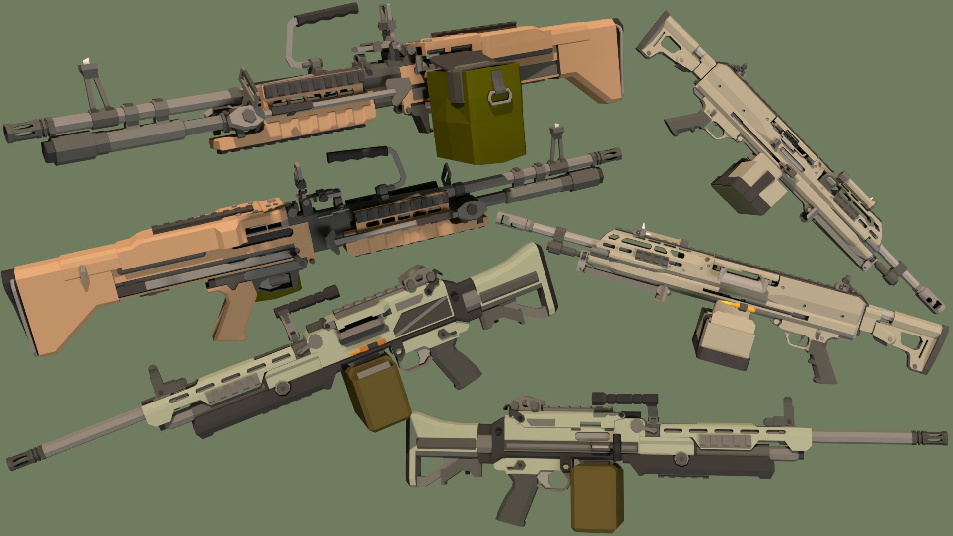 3D Low Poly Modern Weapon Pack V1 - TurboSquid 2347571