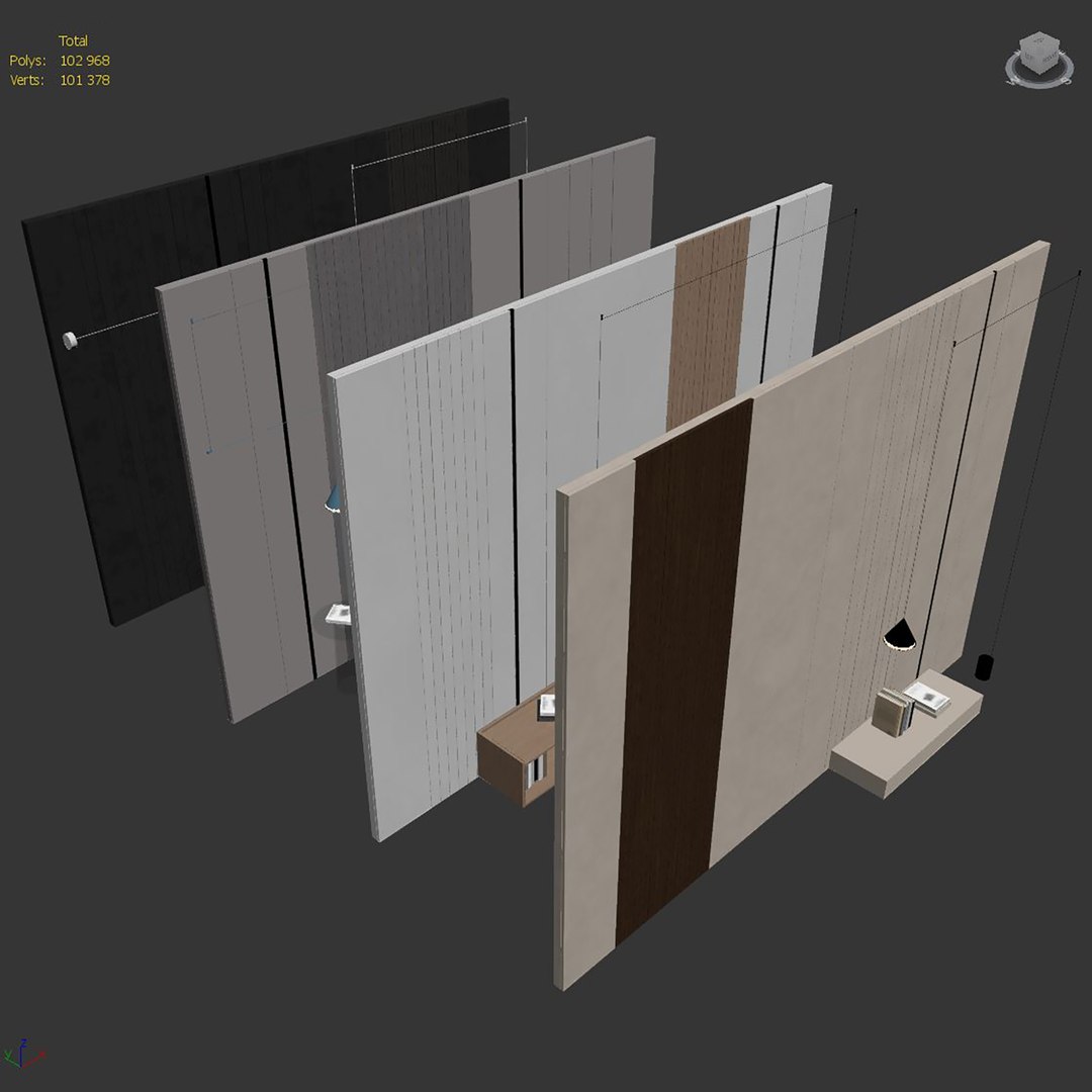 Decorative Wall Panel Set 91 Model - TurboSquid 1957971