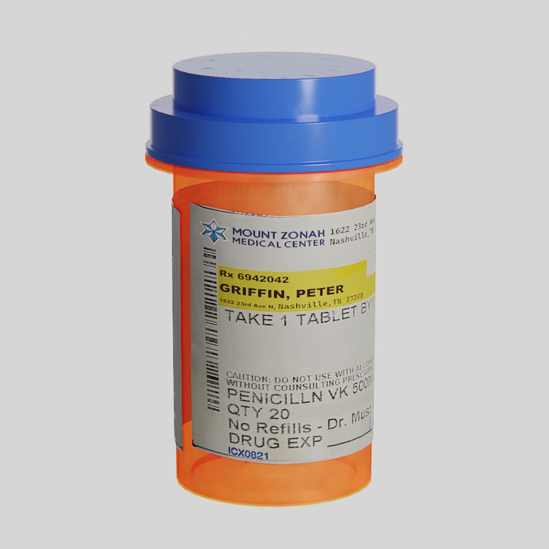 Medication Pill Bottle 3D Model - TurboSquid 2002961