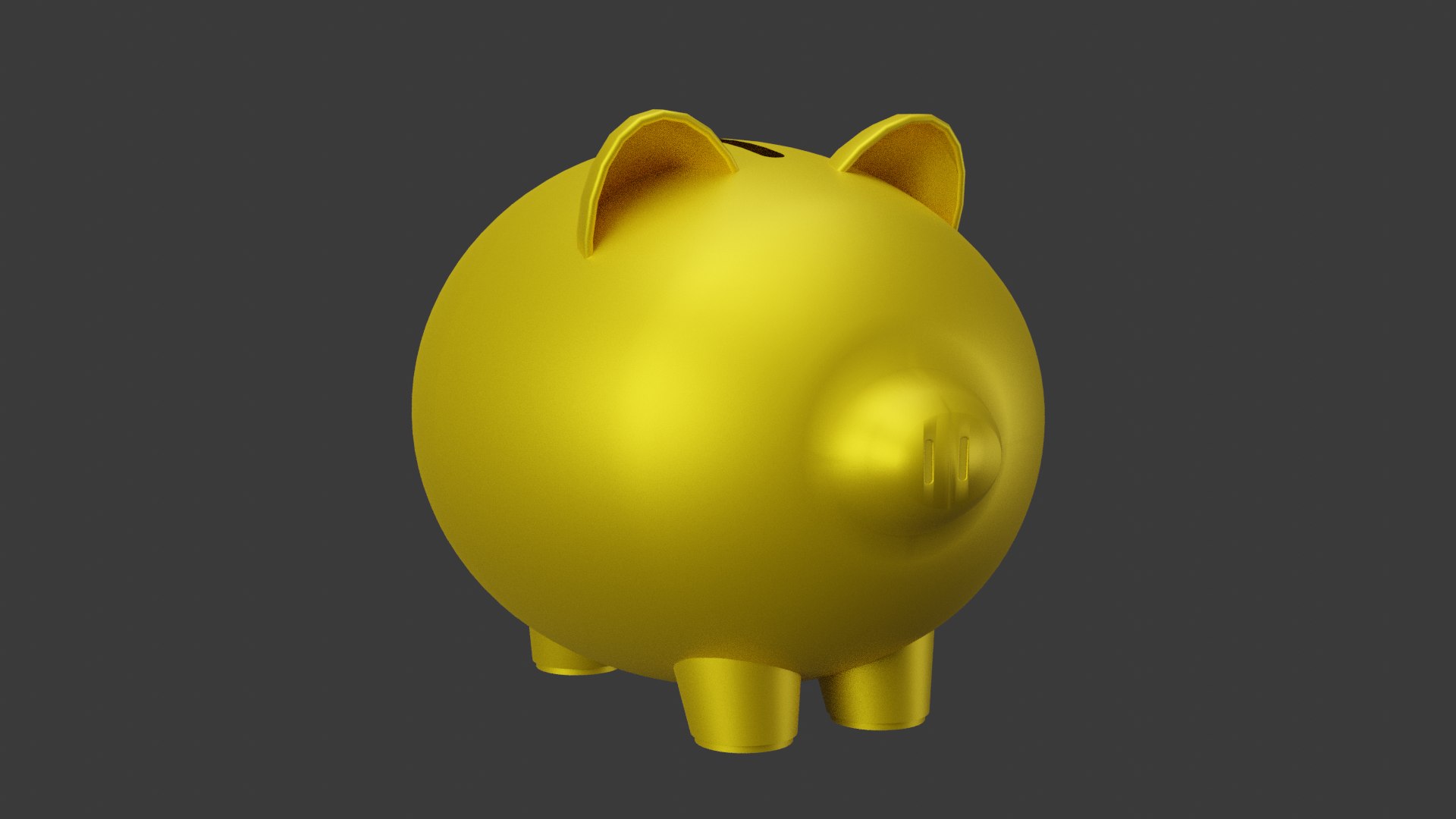Gold Piggy Bank Model - TurboSquid 2031592