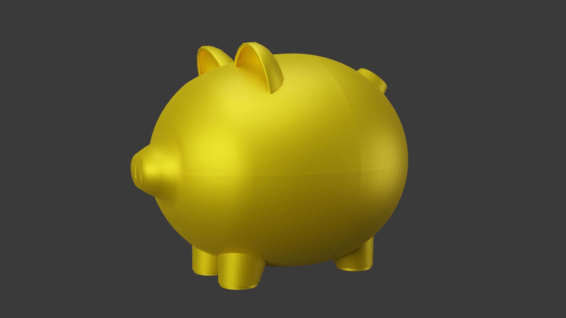 Gold Piggy Bank Model - TurboSquid 2031592
