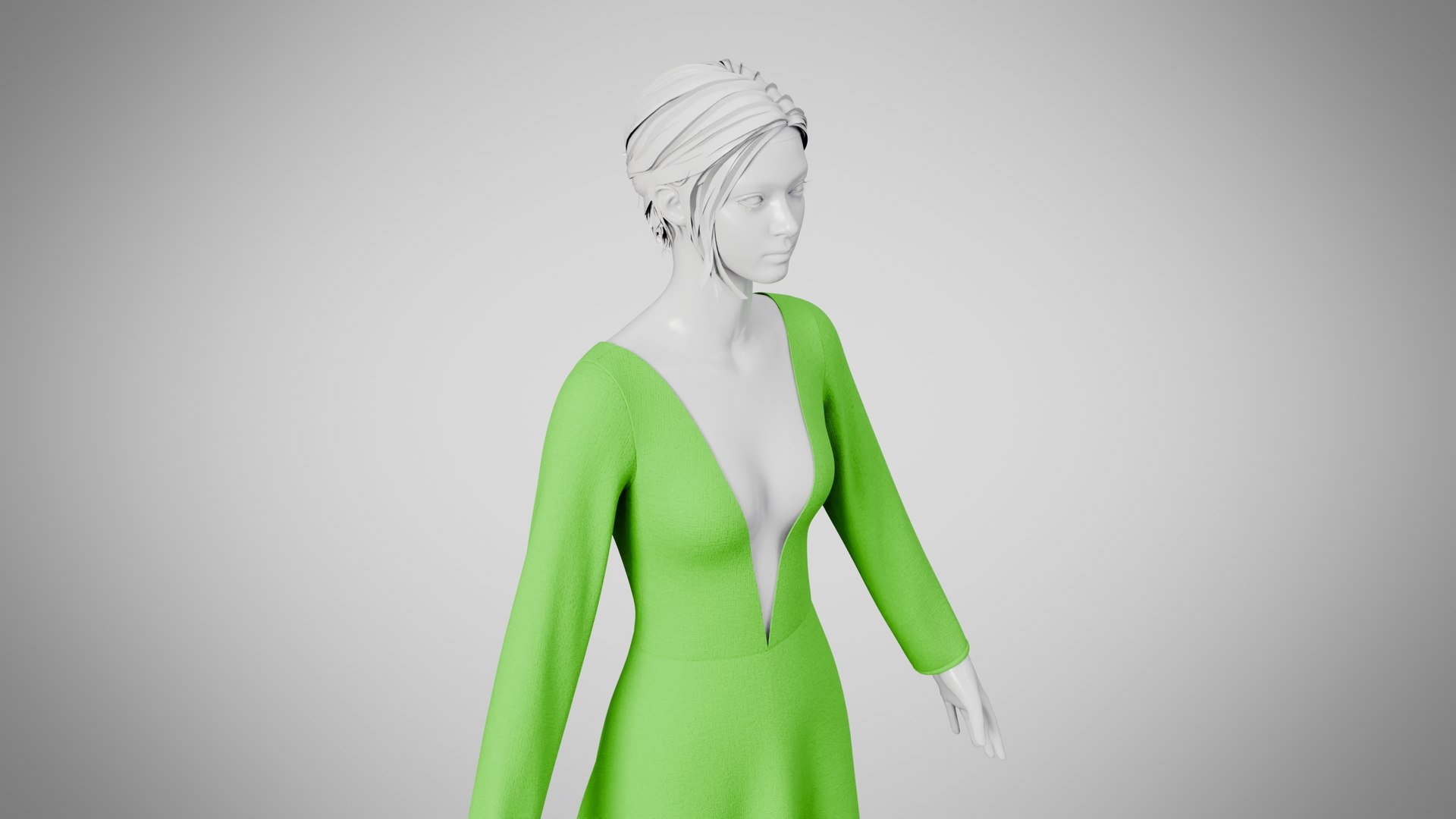 3D Dress 35 Kelly Green Model - TurboSquid 2519246