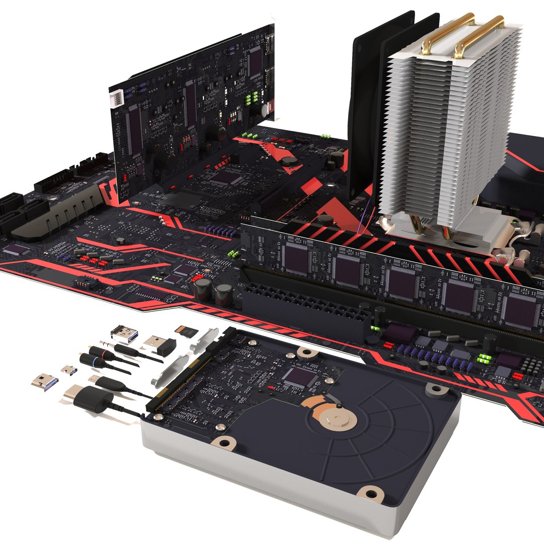 3D Motherboard Video Card Model - TurboSquid 1309419
