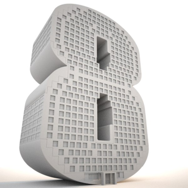 3d buildings shape numbers construction model