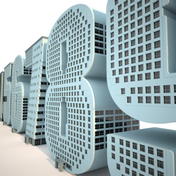 3d buildings shape numbers construction model