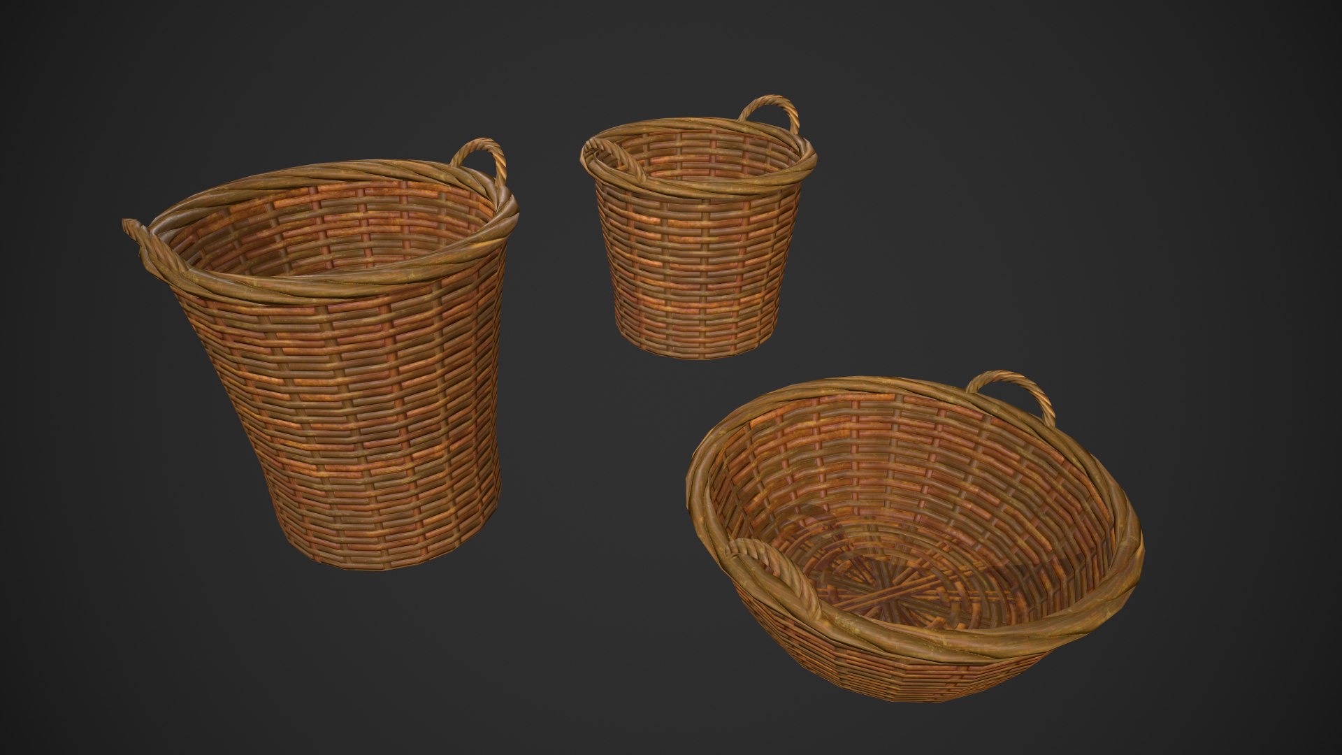 3D Woven Baskets Model - TurboSquid 1946723